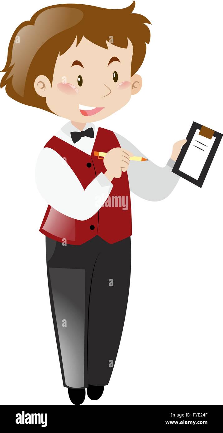 Waiter writing order Stock Vector Images - Alamy