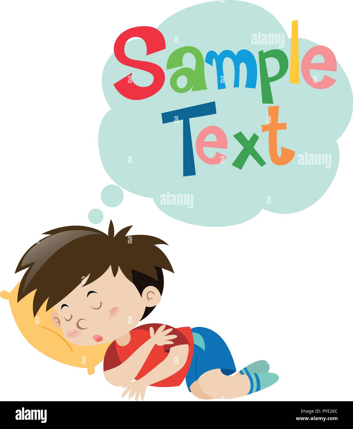 Boy sleeping and dream bubble illustration Stock Vector Image & Art - Alamy
