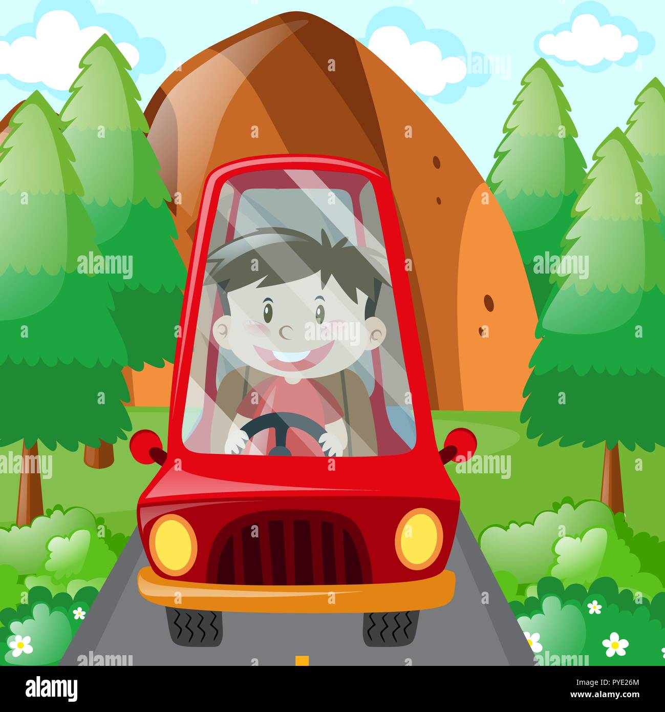 Riding in the car Stock Vector Images - Alamy