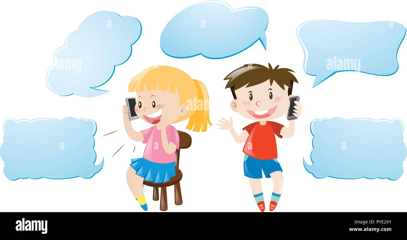 Kids Talking On Phone