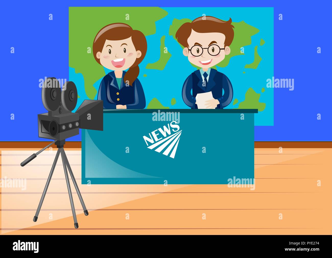 Reporters working Stock Vector Images - Alamy