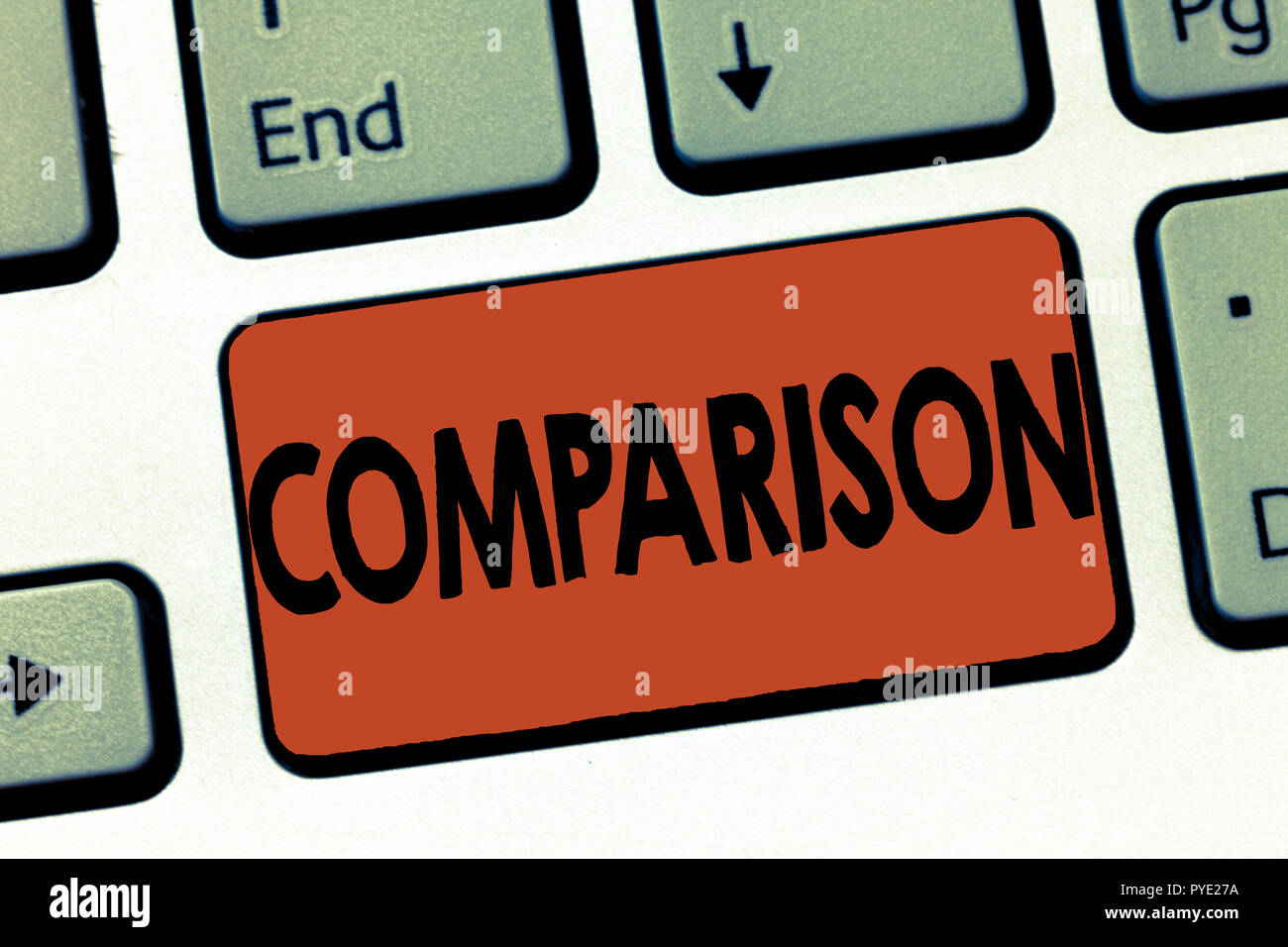 Text sign showing Comparison. Conceptual photo Estimate similarities ...