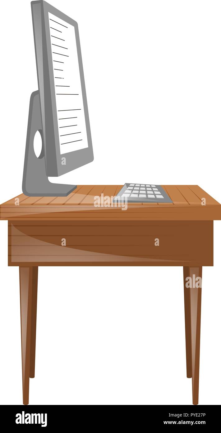 Typing keyboard on table Stock Vector Images - Alamy
