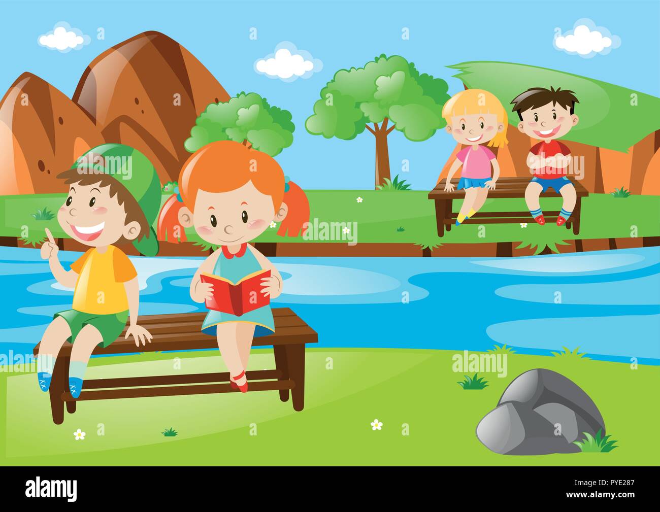 Kids Relaxing Clipart