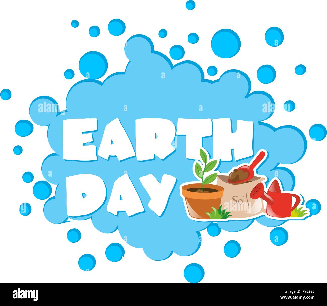 Earth day poster with flower pot illustration Stock Vector Image & Art ...
