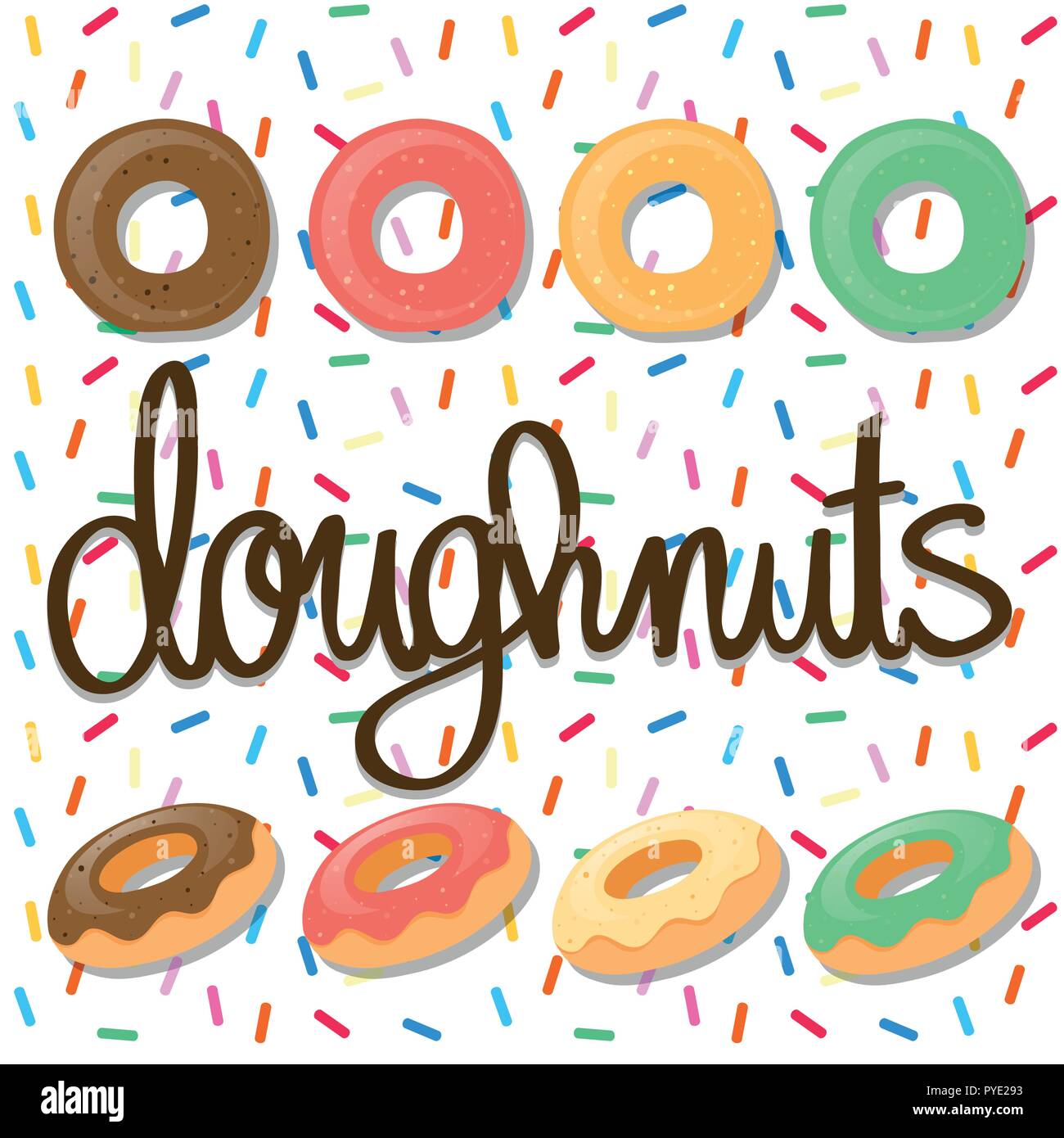 Background design with doughnuts illustration Stock Vector Image & Art ...
