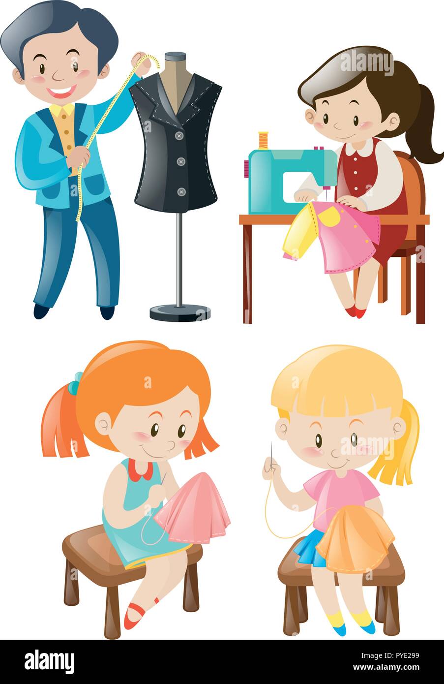 People Sewing Clipart
