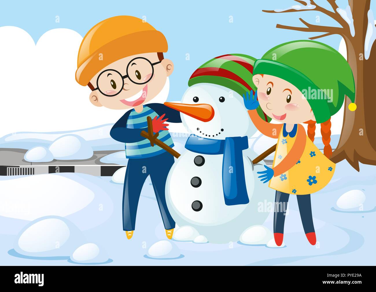 Two kids hugging snowman illustration Stock Vector Image & Art - Alamy Two kids hugging snowman illustration Stock Vector Image & Art - Alamy