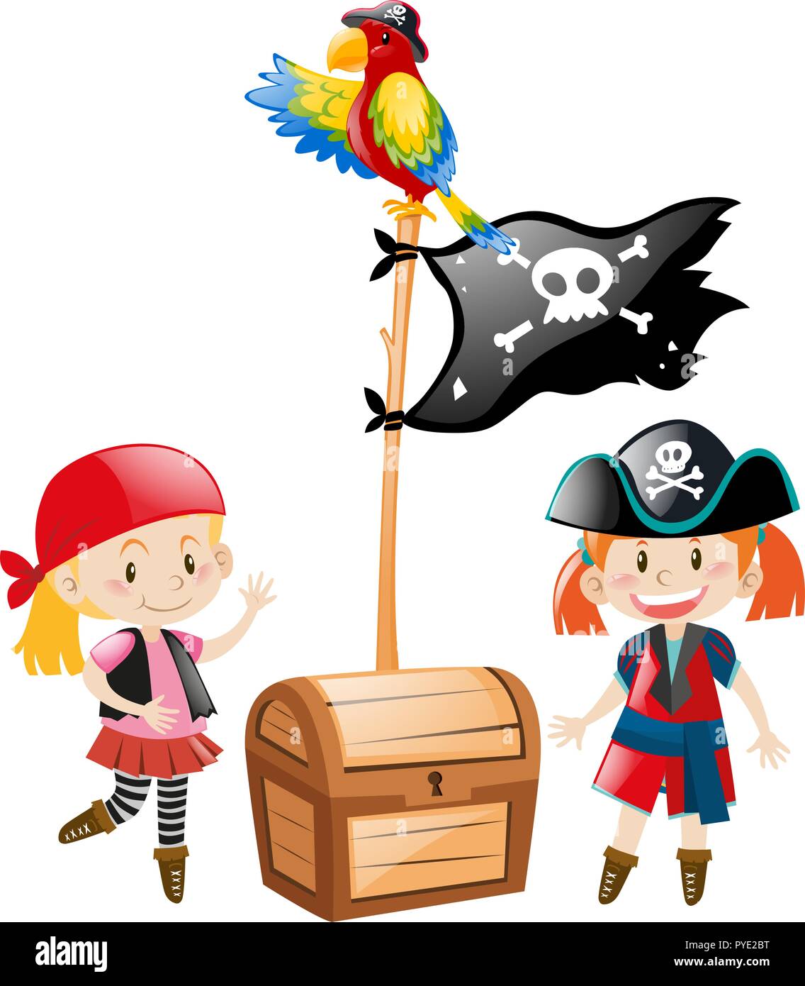 Two pirate crews and flag illustration Stock Vector Image & Art - Alamy