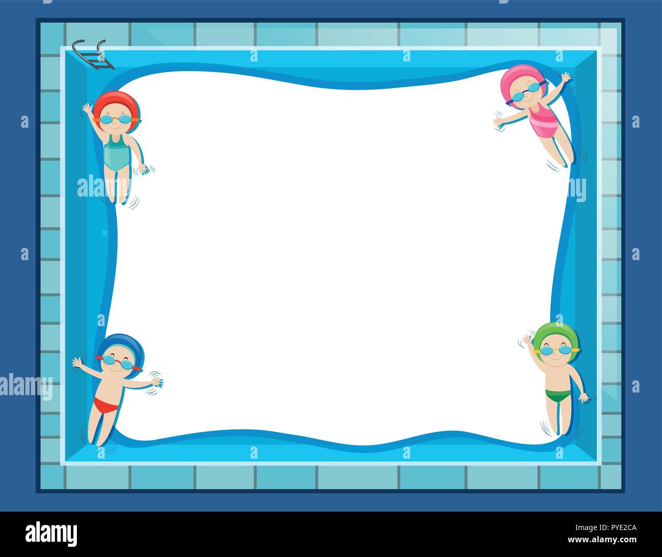 Border template with four kids swimming illustration Stock Vector Image ... Border template with four kids swimming illustration Stock Vector Image ...