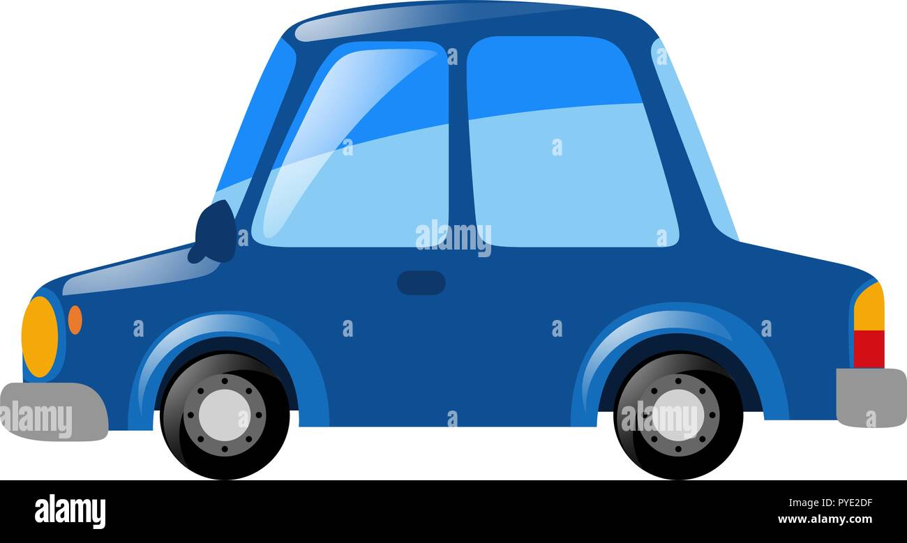 Blue car on white background illustration Stock Vector Image & Art - Alamy