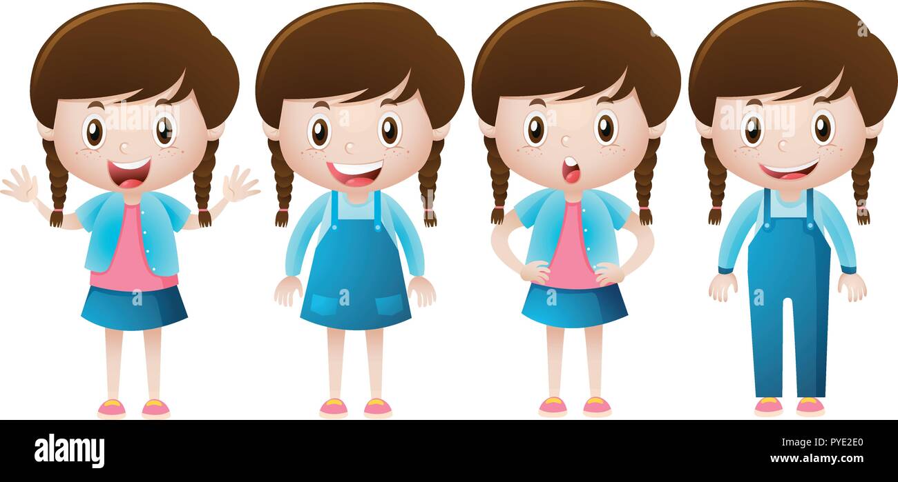 Cute girl with happy smile illustration Stock Vector Image & Art - Alamy