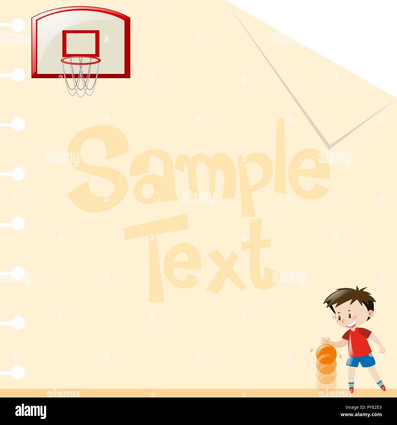 Paper design with boy playing basketball illustration Stock Vector ...