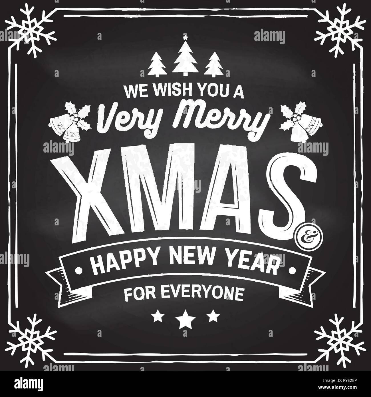 We wish you a very Merry Christmas and Happy New Year stamp, sticker ...