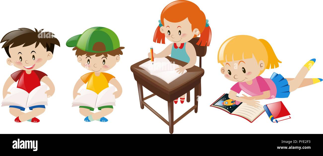 Reading And Writing Vector Vectors Stock Photos & Reading And Writing ...