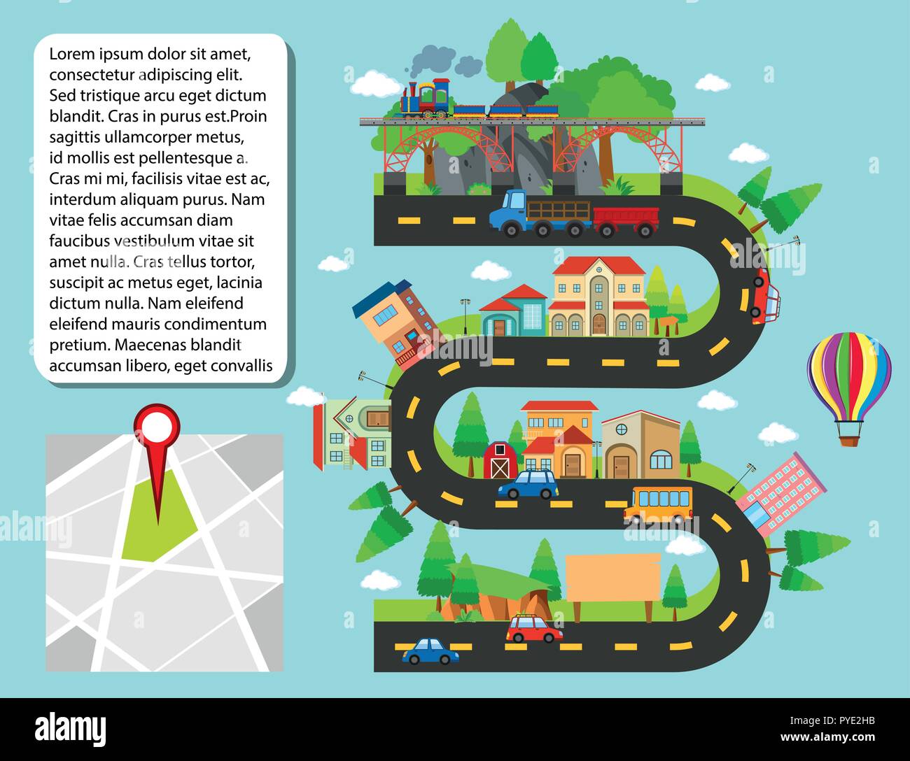 City map with buildings and roads illustration Stock Vector Image & Art ...