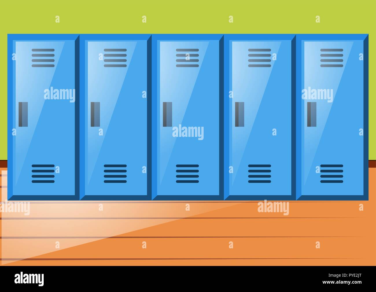 Room with blue lockers illustration Stock Vector Image & Art - Alamy