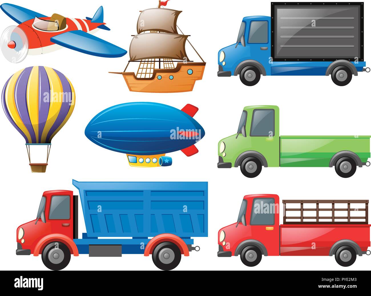 Different types of transportations illustration Stock Vector Image ...