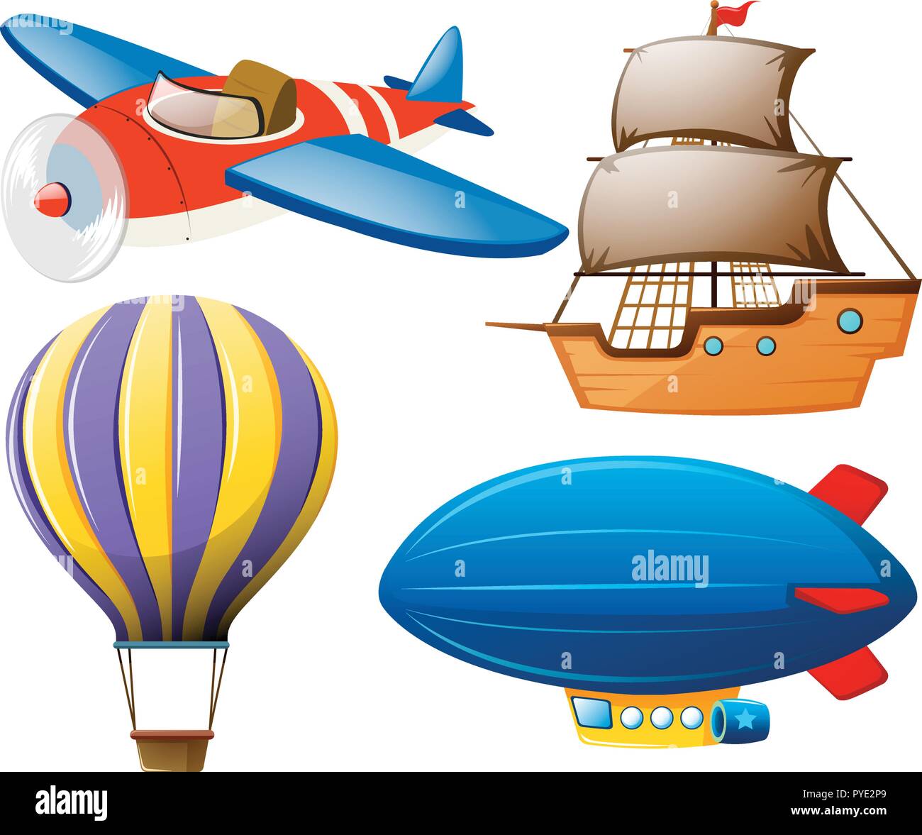 Four types of transportations illustration Stock Vector Image & Art - Alamy