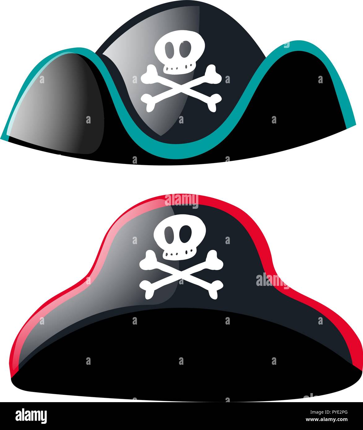 Two pirate hats on white background illustration Stock Vector Image ...