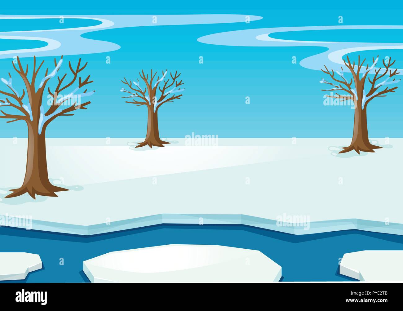 Scene with snow on the field illustration Stock Vector Image & Art - Alamy