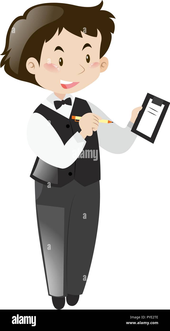 Waiter Taking Order Cartoon