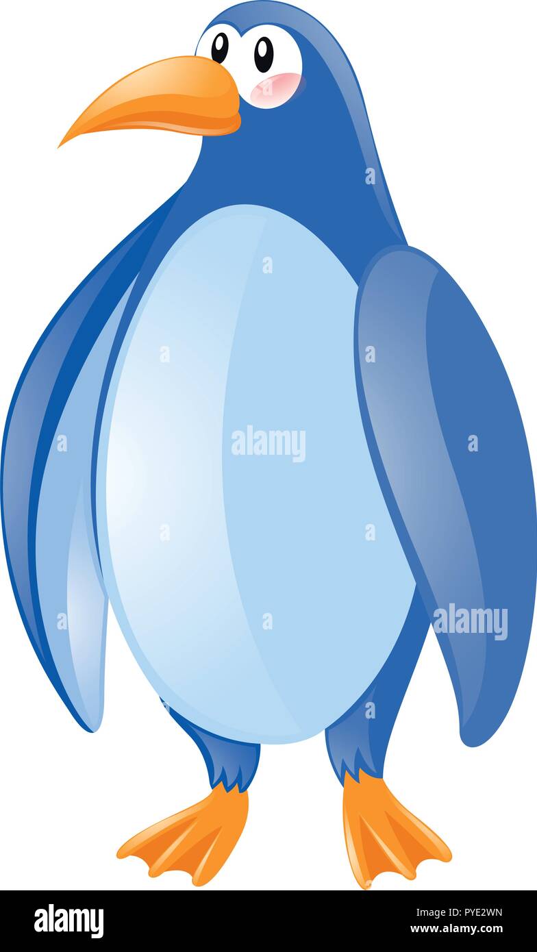 Blue penguin on white background illustration Stock Vector Image & Art ...