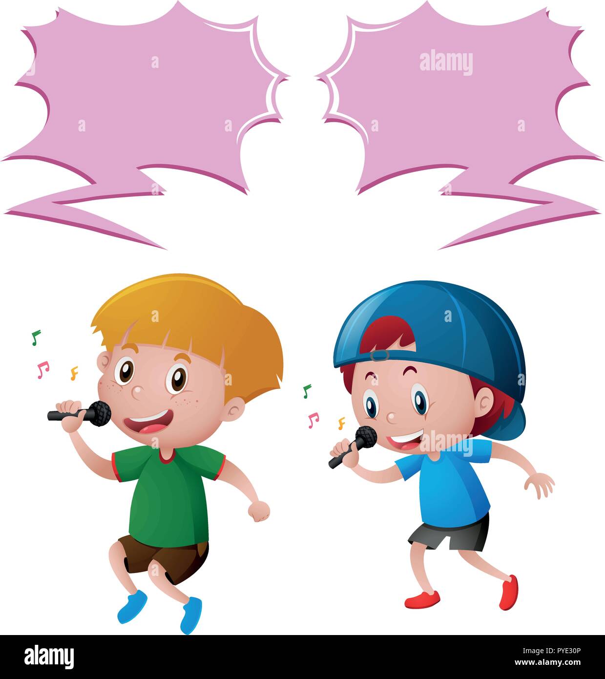 Two boys singing Stock Vector Images - Alamy