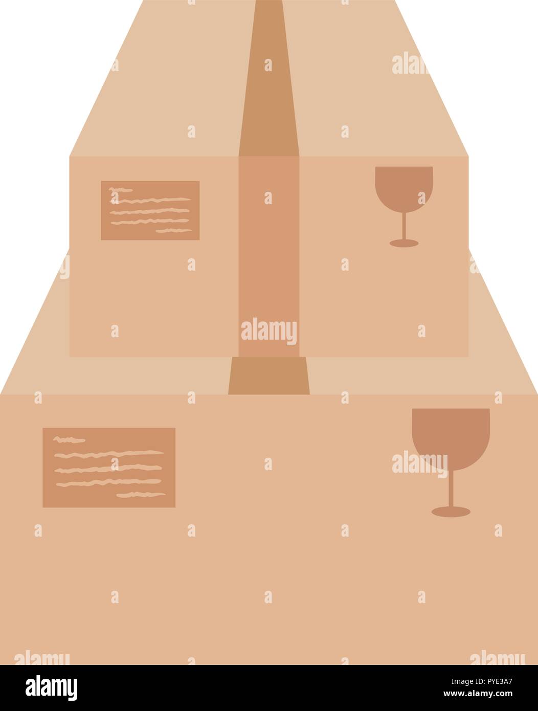 Two cardboard boxes on white illustration Stock Vector Image & Art - Alamy
