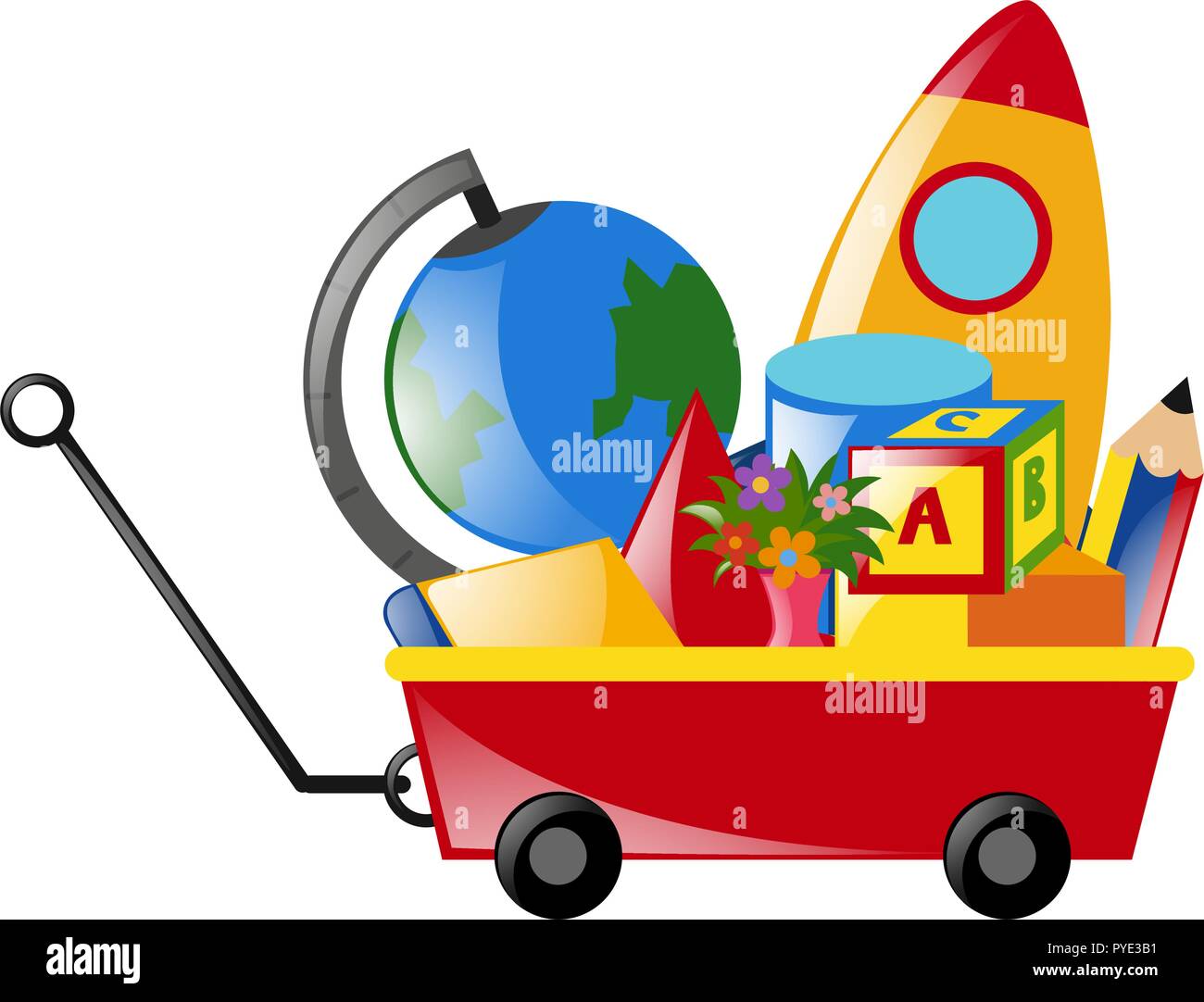 Red and white wagon Stock Vector Images - Alamy