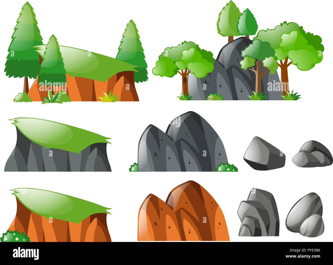 Rocks and cliff set illustration Stock Vector Image & Art - Alamy