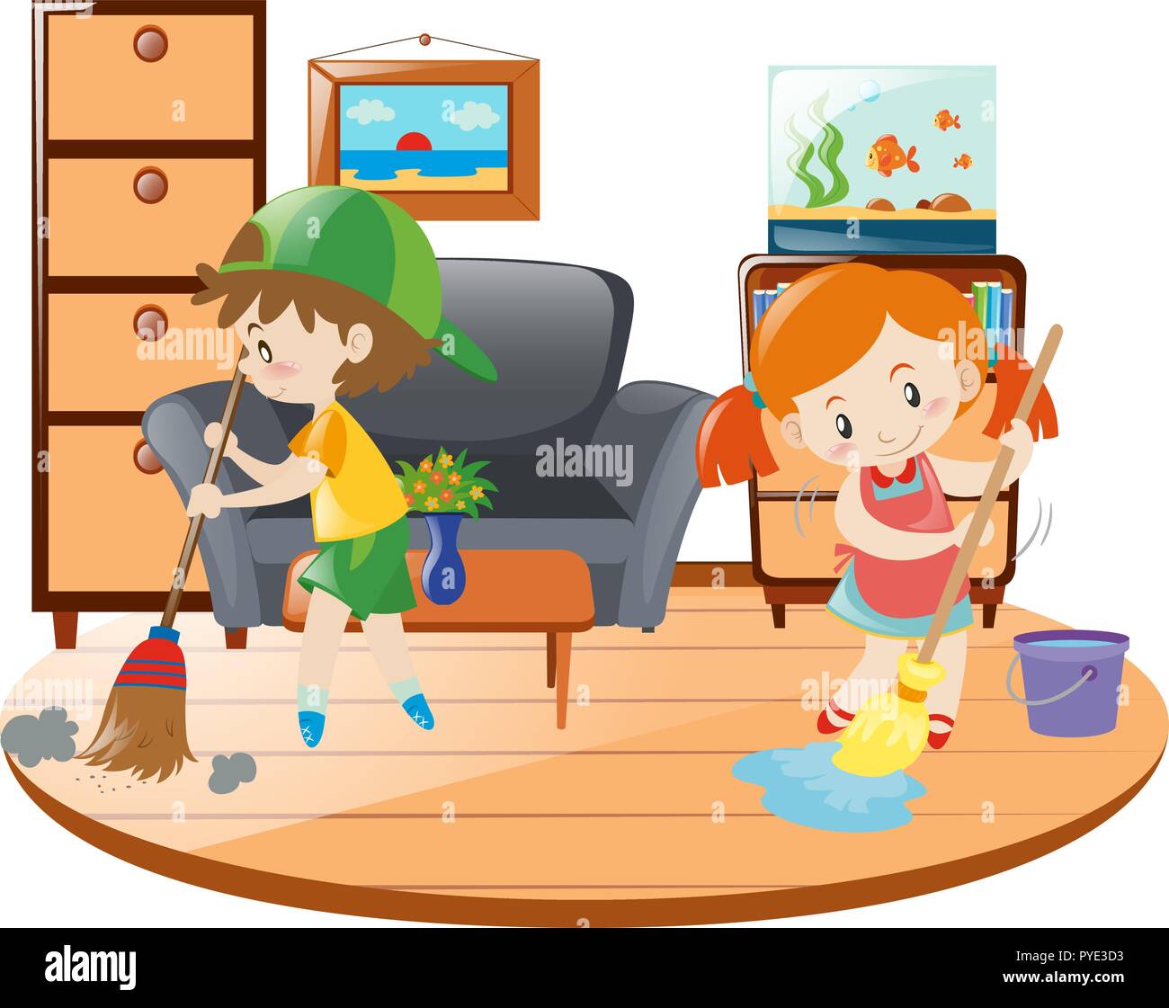 Clean Boy Room Illustration