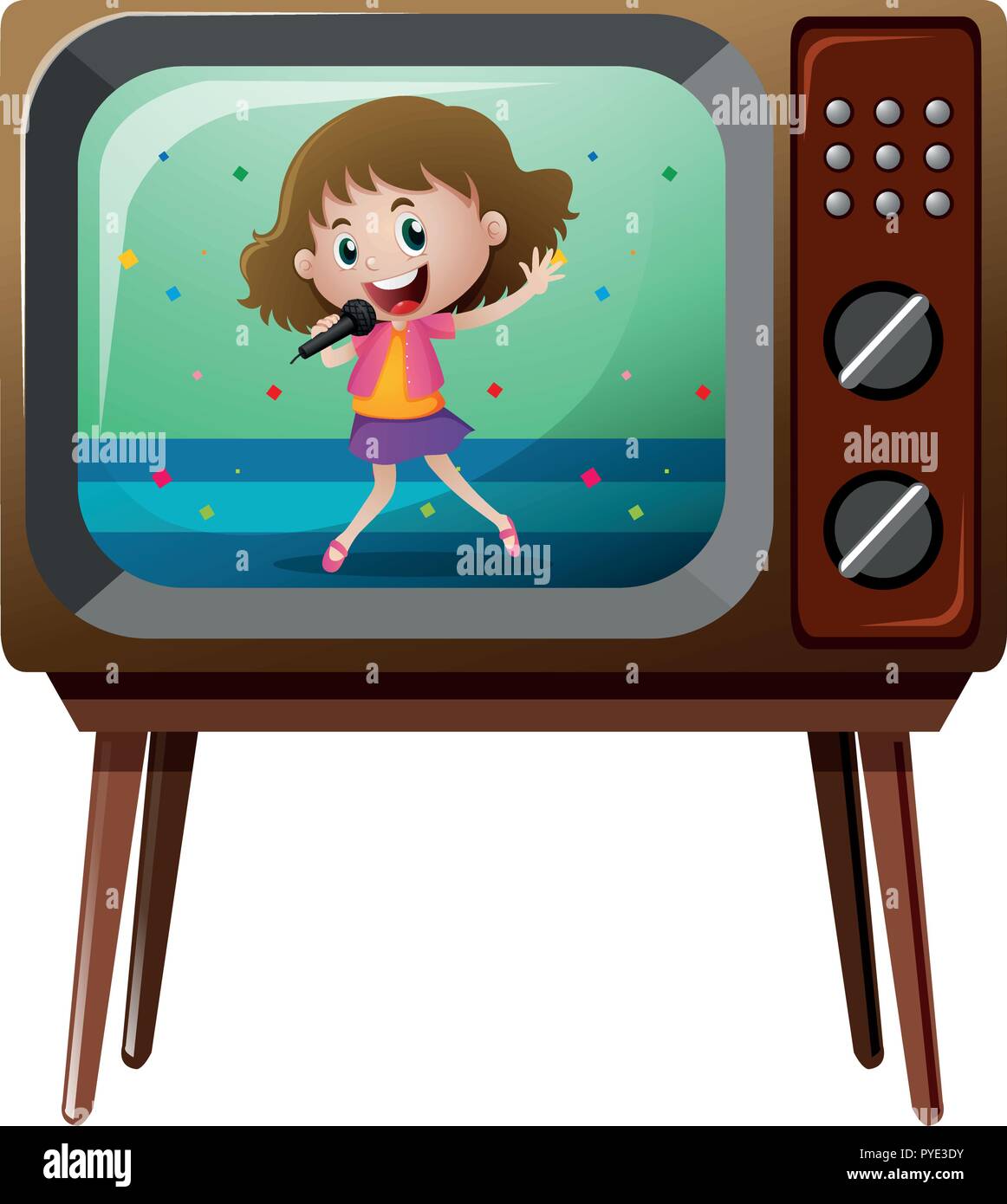 A Girl Sings On Tv