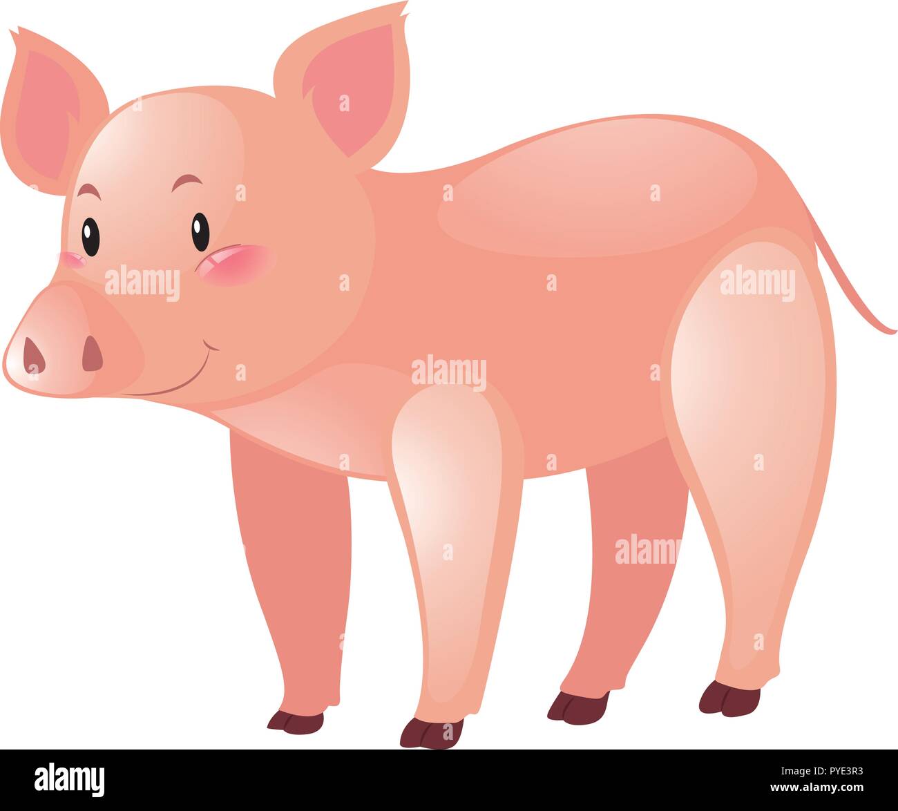 Pink pig on white background illustration Stock Vector Image & Art - Alamy
