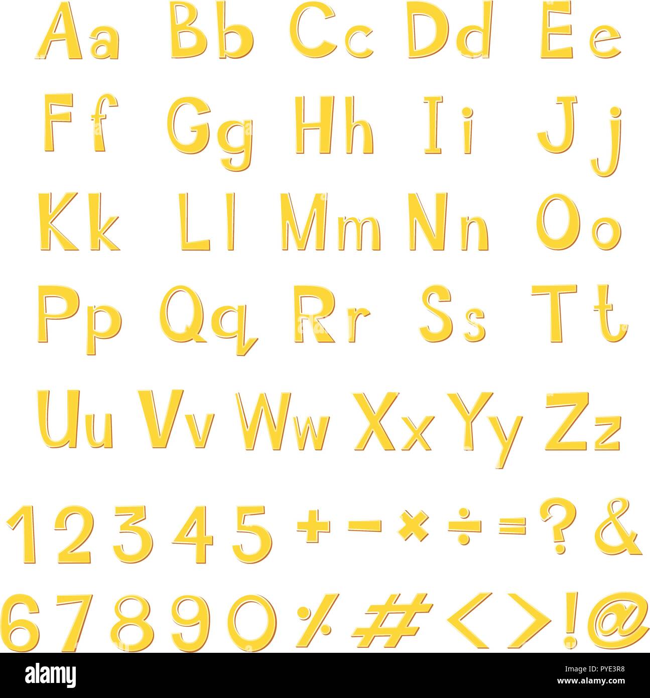 Alphabet design in yellow color illustration Stock Vector Image & Art ...