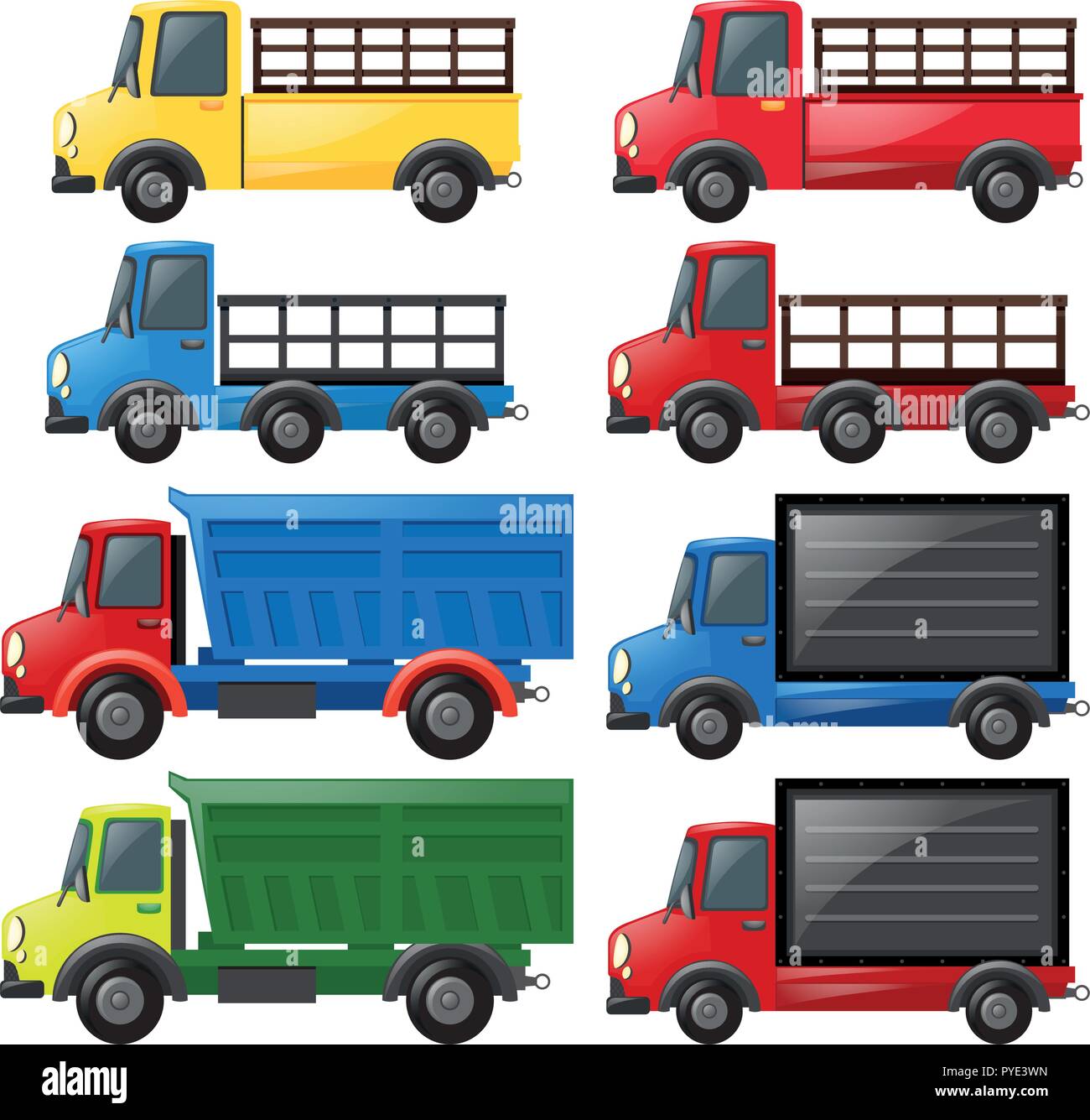 Different kinds of trucks illustration Stock Vector Image & Art - Alamy