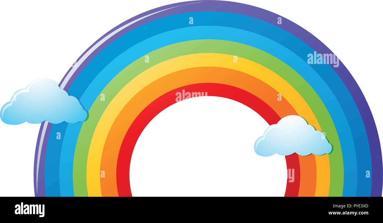 Colorful rainbow and clouds illustration Stock Vector Image & Art - Alamy