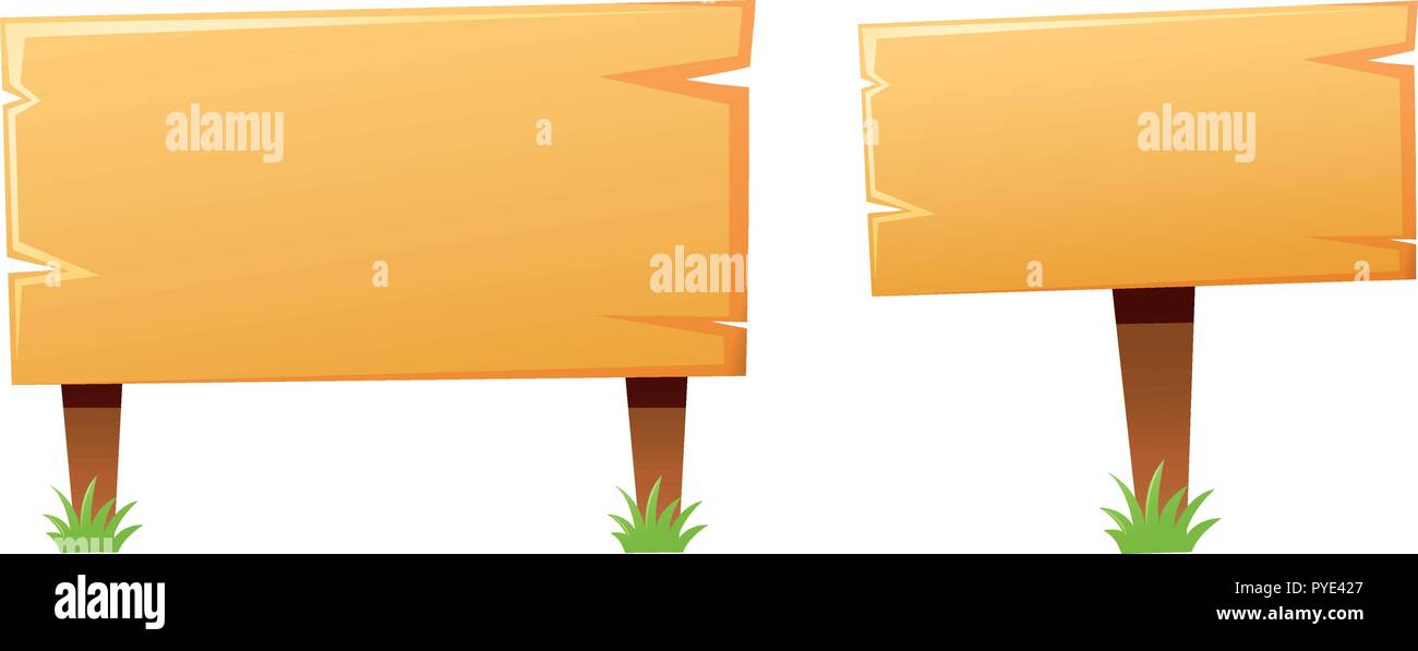 Two wooden signs in different sizes illustration Stock Vector Image ...