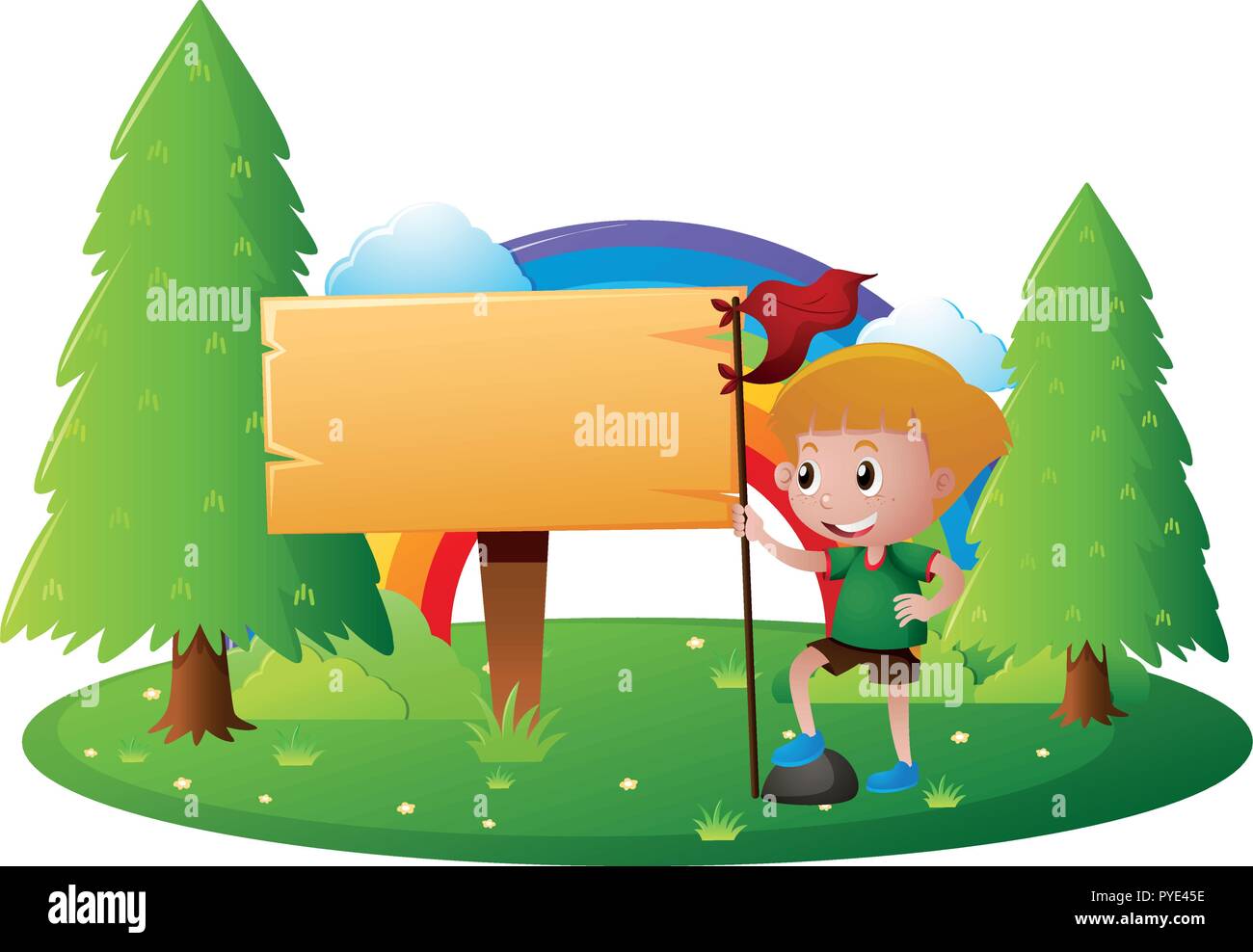Flag in national park Stock Vector Images - Alamy