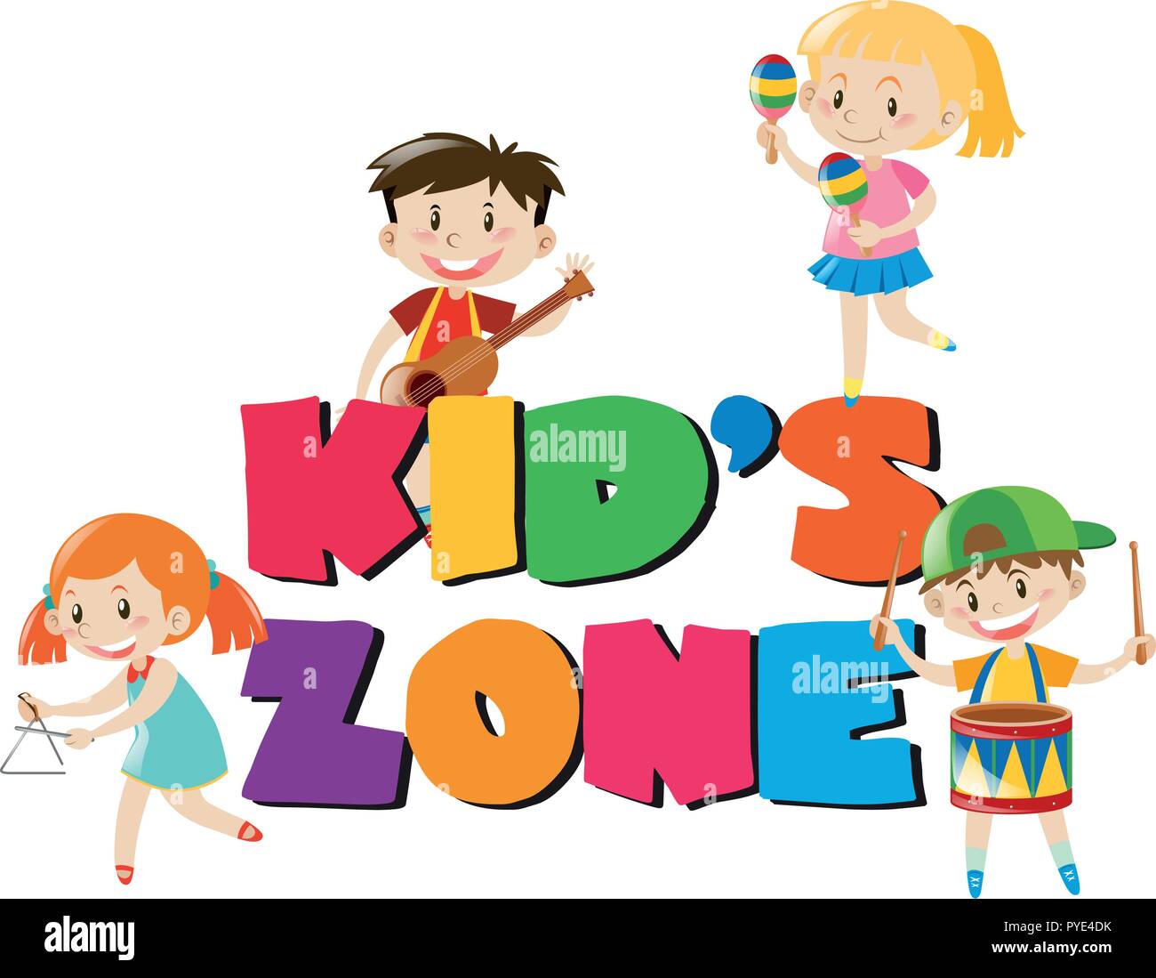 Poster design with kids and music illustration Stock Vector Image & Art ...