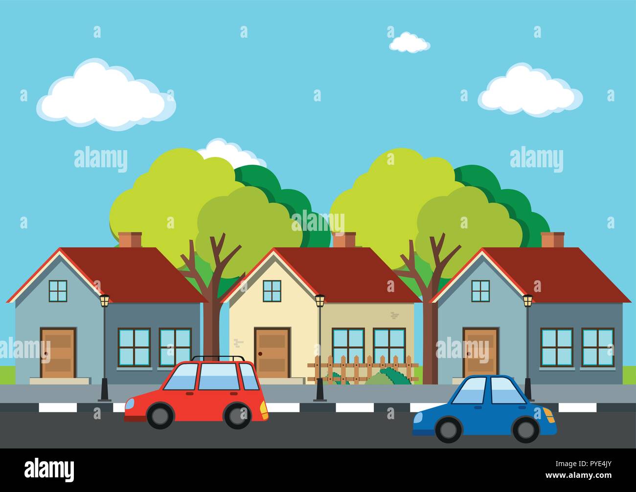 Two cars on the road illustration Stock Vector Image & Art - Alamy