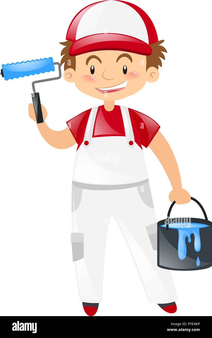 Male painter with tools illustration Stock Vector Image & Art - Alamy