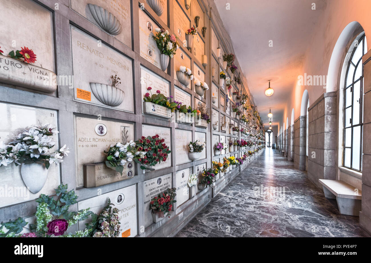 Visiting Monumental cemetery in Milan. Italy Stock Photo - Alamy