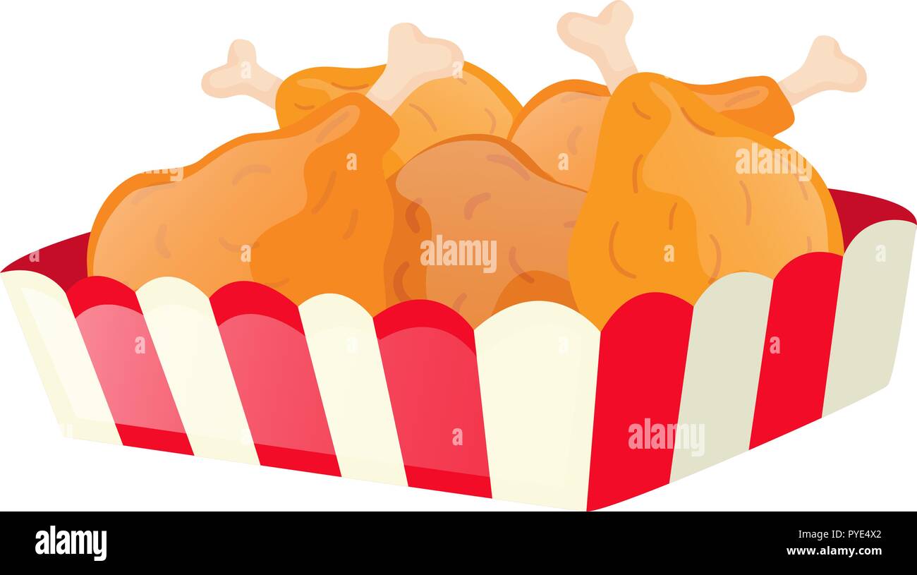 Fried chicken in paper tray illustration Stock Vector Image & Art - Alamy