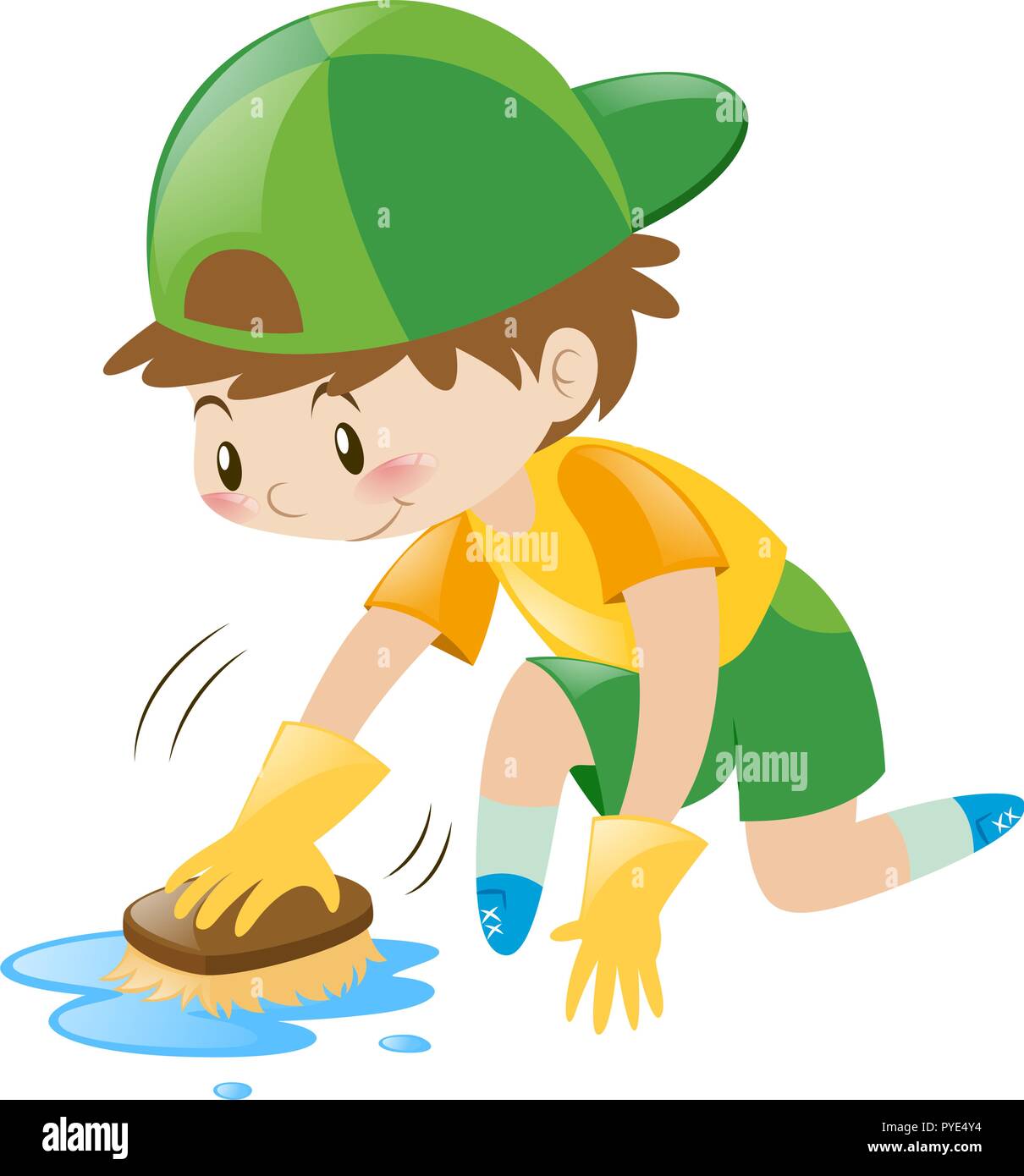 Boy Dusting Clipart