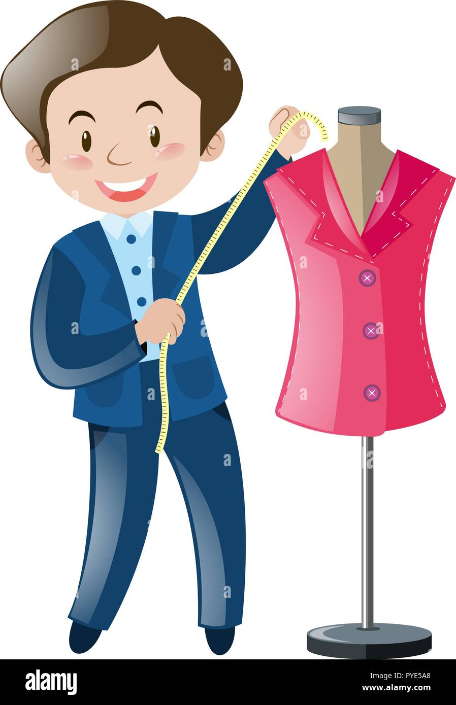 Tailor and pink suit illustration Stock Vector Image & Art - Alamy