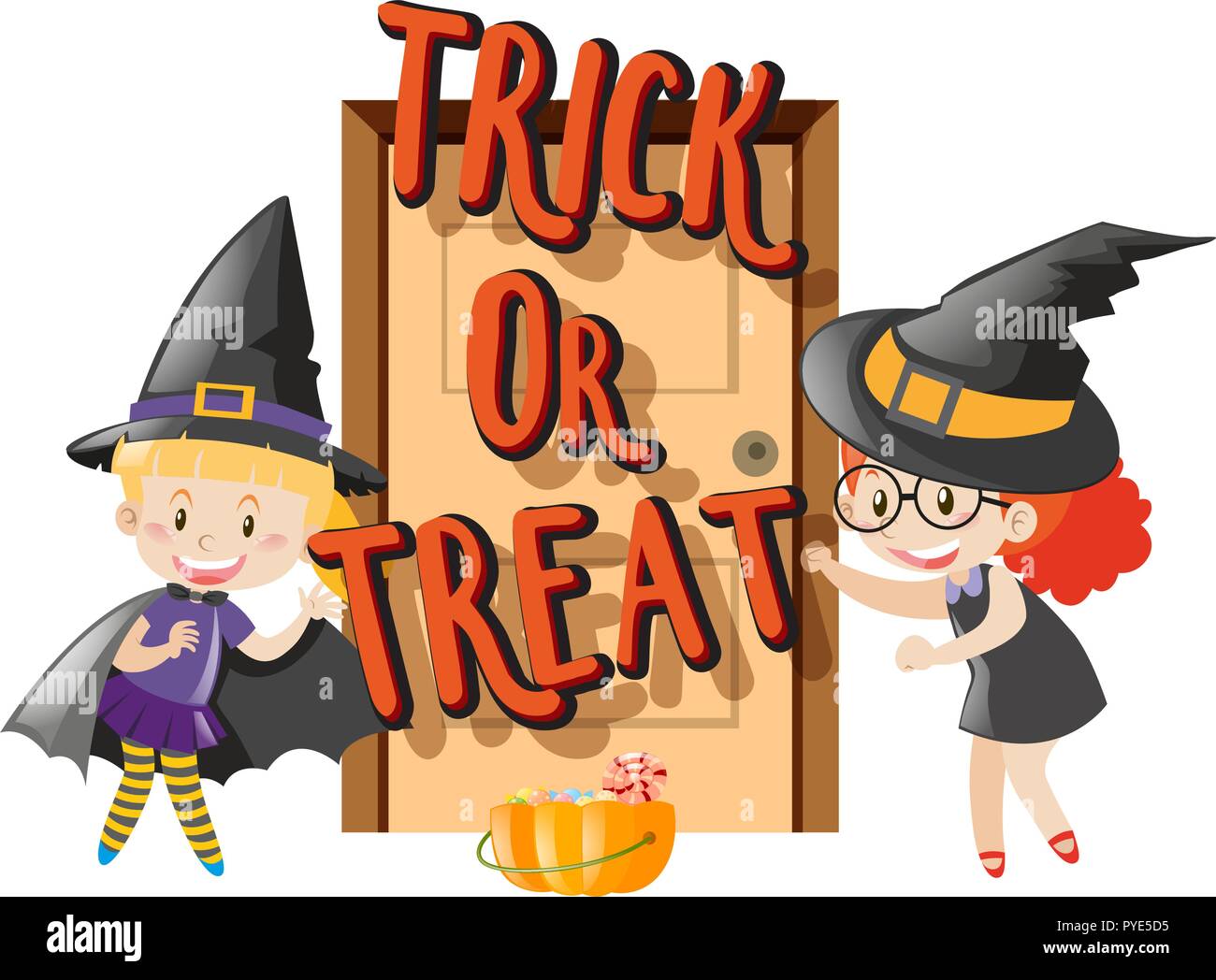 Kids Trick Or Treating Clipart