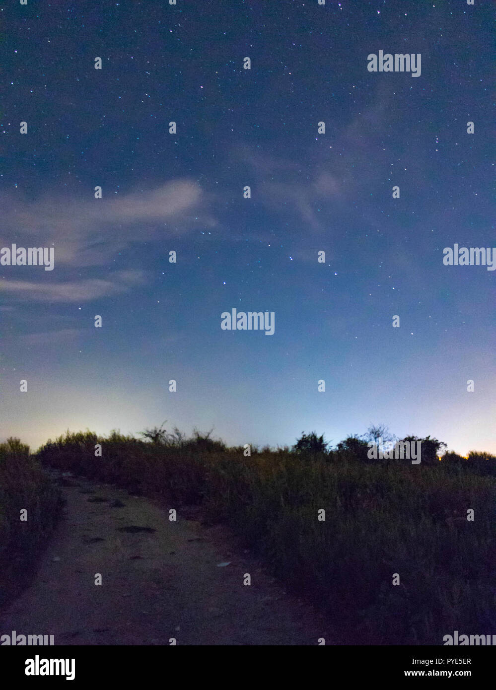 Night sky and trail Stock Photo - Alamy