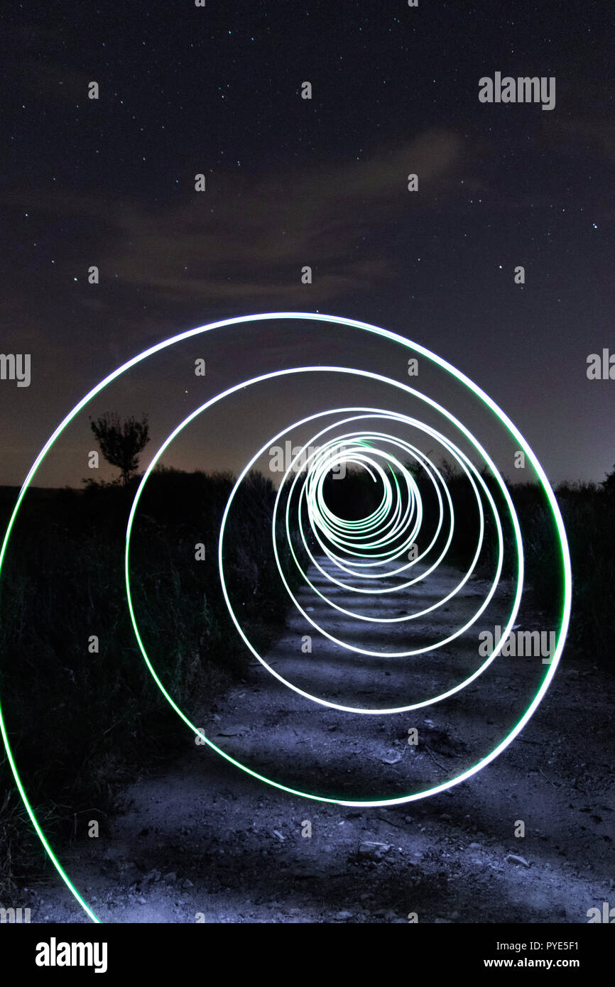 Stars and light spiral scene Stock Photo - Alamy
