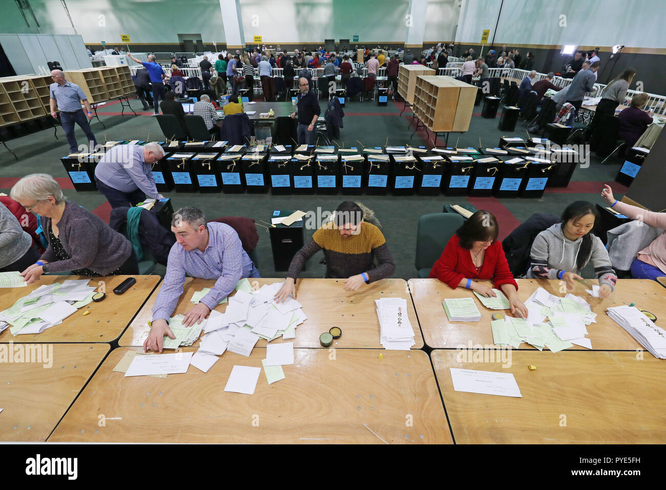 Counting of votes begins at the convention centre hi-res stock ...